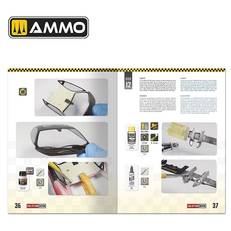 AMMO Brasil | SOLUTION BOOK 24 – How to Paint and Lacquer scale cars (Multilingual Book)