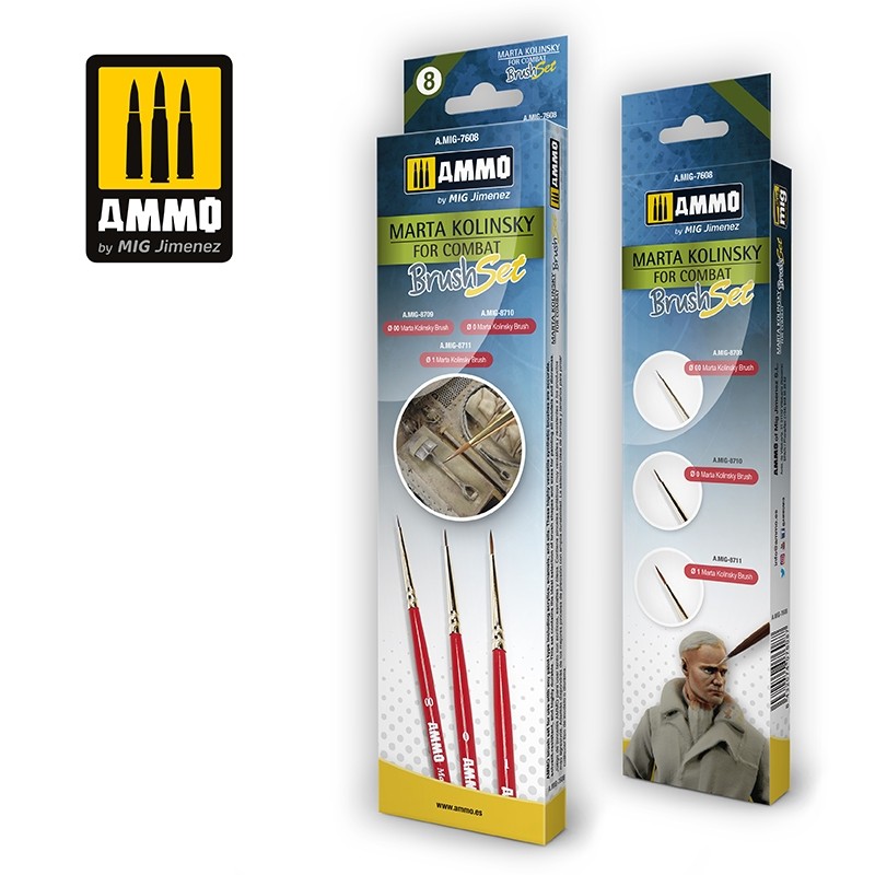 AMMO Brasil | A.MIG-7608 MARTA KOLINSKI FOR COMBAT BRUSH SET
