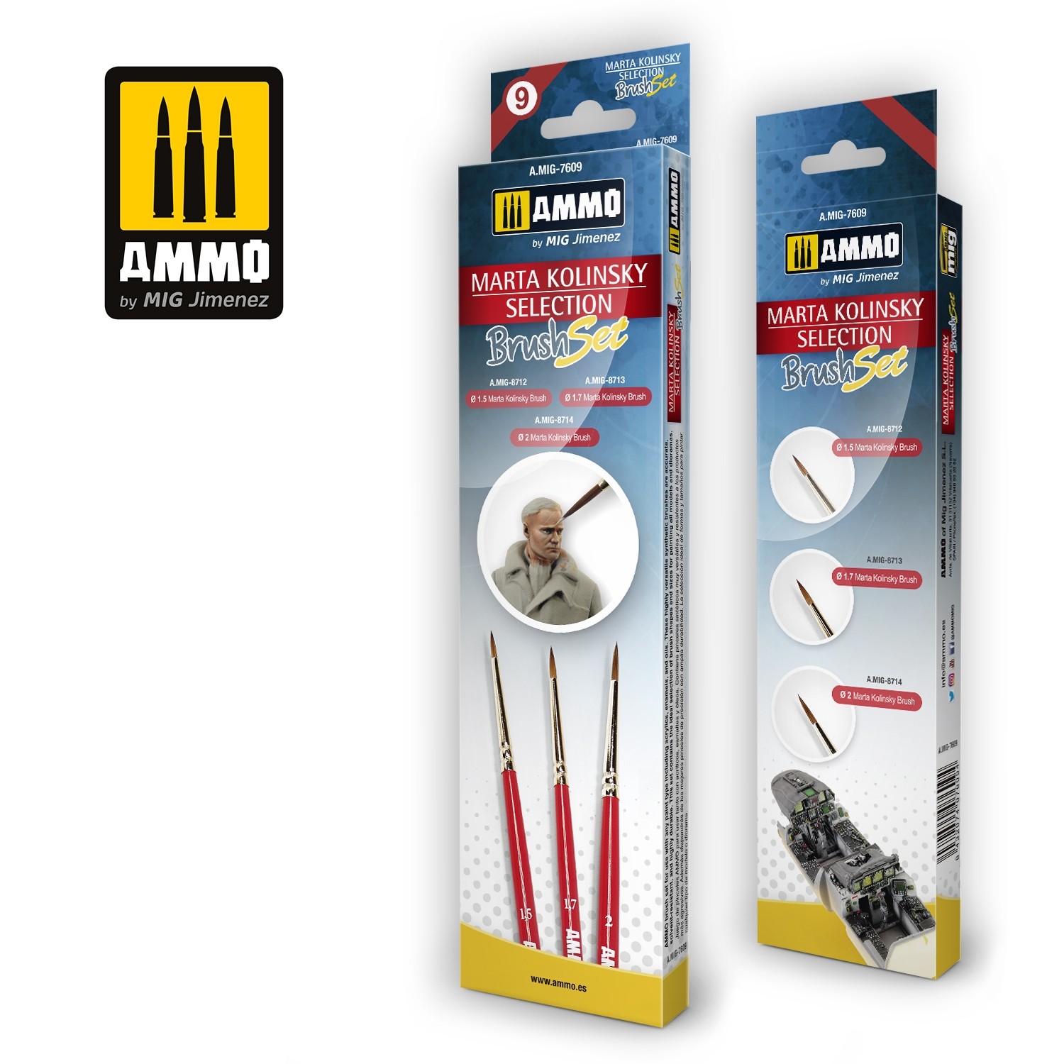 AMMO Brasil | A.MIG-7609 MARTA KOLINSKI FOR SELECTION BRUSH SET