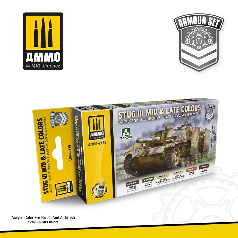 AMMO Brasil | A.MIG-7186 Stug III MID & LATE COLORS 1944 to 1945