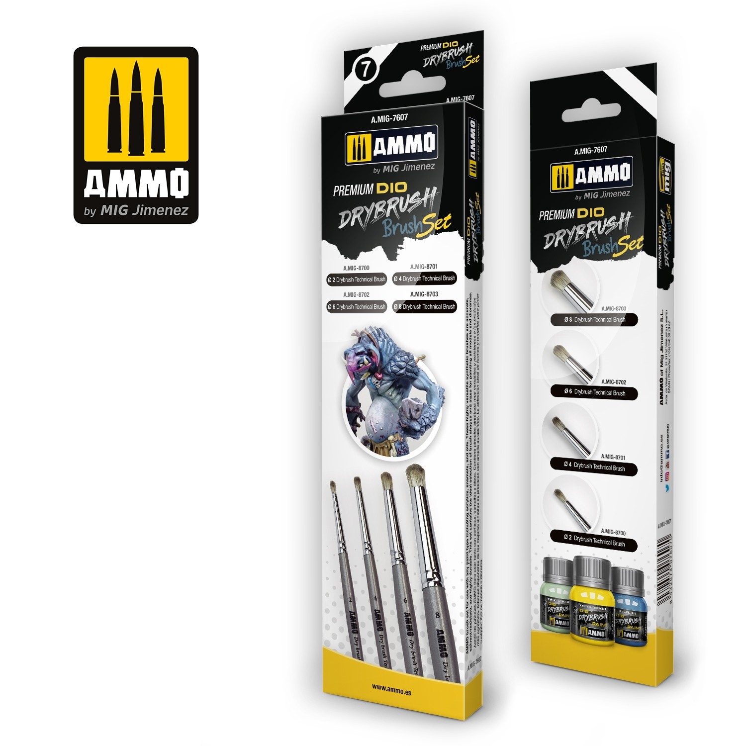 AMMO Brasil | A.MIG-7607 Premium Dio Drybrush Set